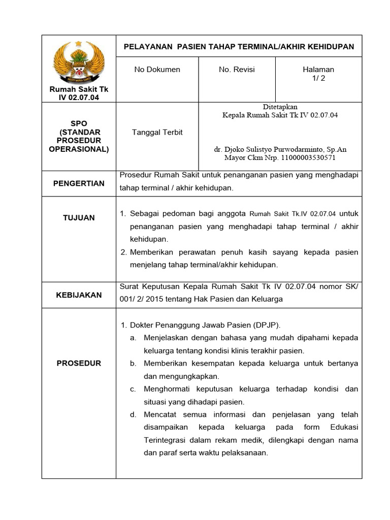 Sop Pelayanan Tahap Terminal | PDF | Kajian Bahasa Asing