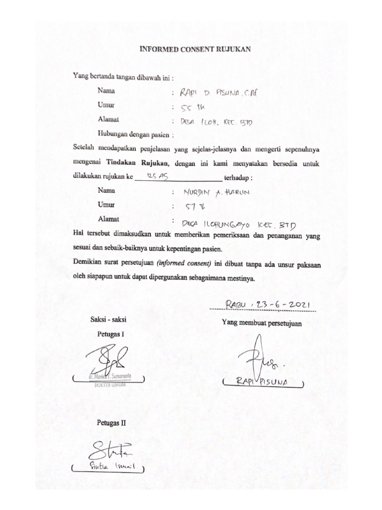 Informed Consent Rujukan | PDF