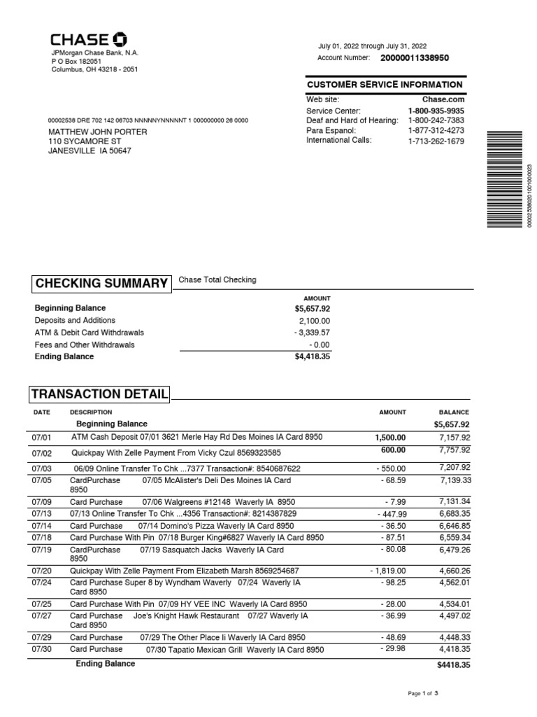 Statements 8950 | PDF | Automated Teller Machine | Receipt