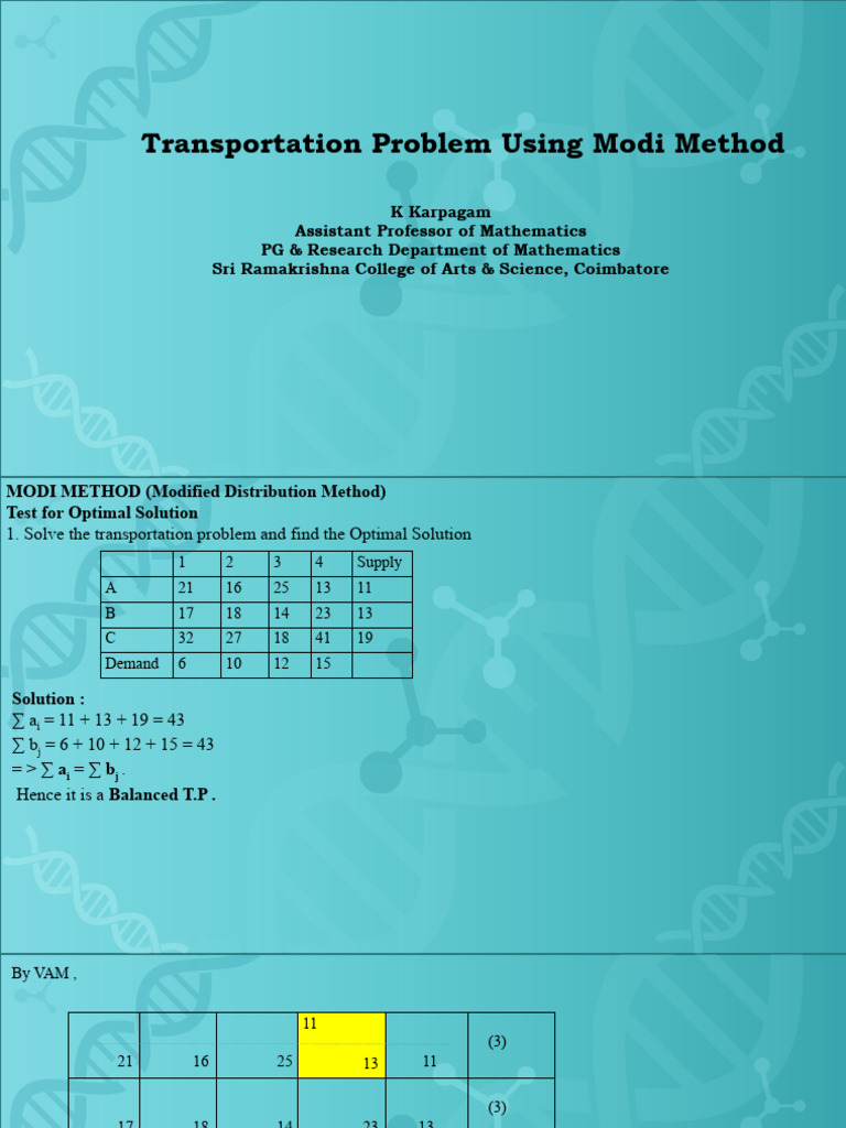 Modi Method | PDF | Analysis | Mathematical Relations