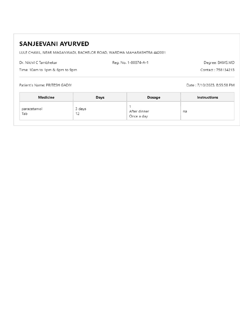 Prescription PDF