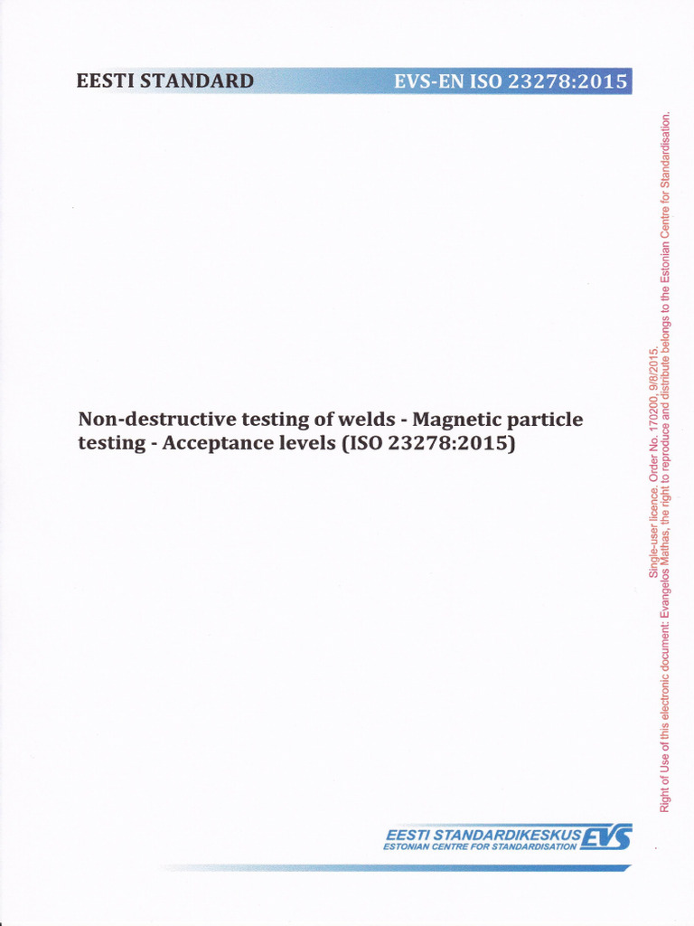 EN-ISO - 23278.2015 - MT Acceptance Levels | PDF