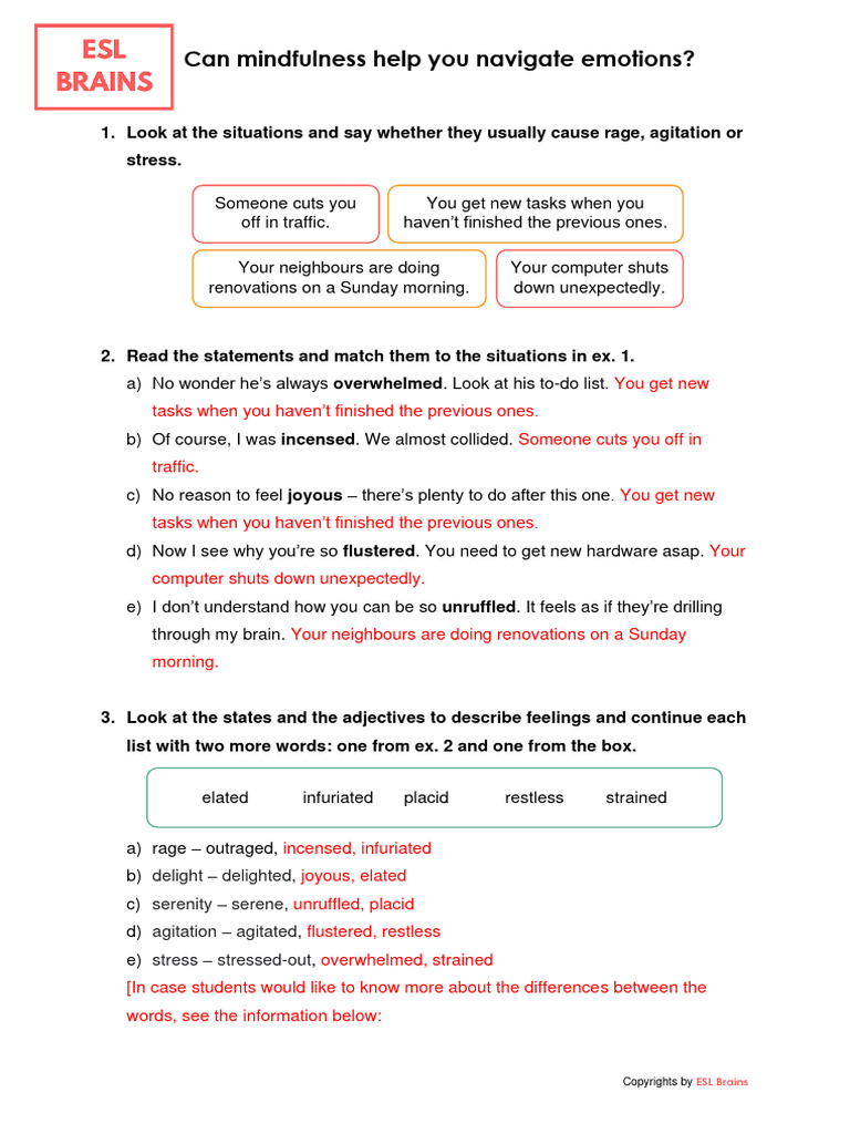 ESL Brains Can Mindfulness Help You Navigate Emotions TV 5161 | PDF | Mindfulness | Meditation