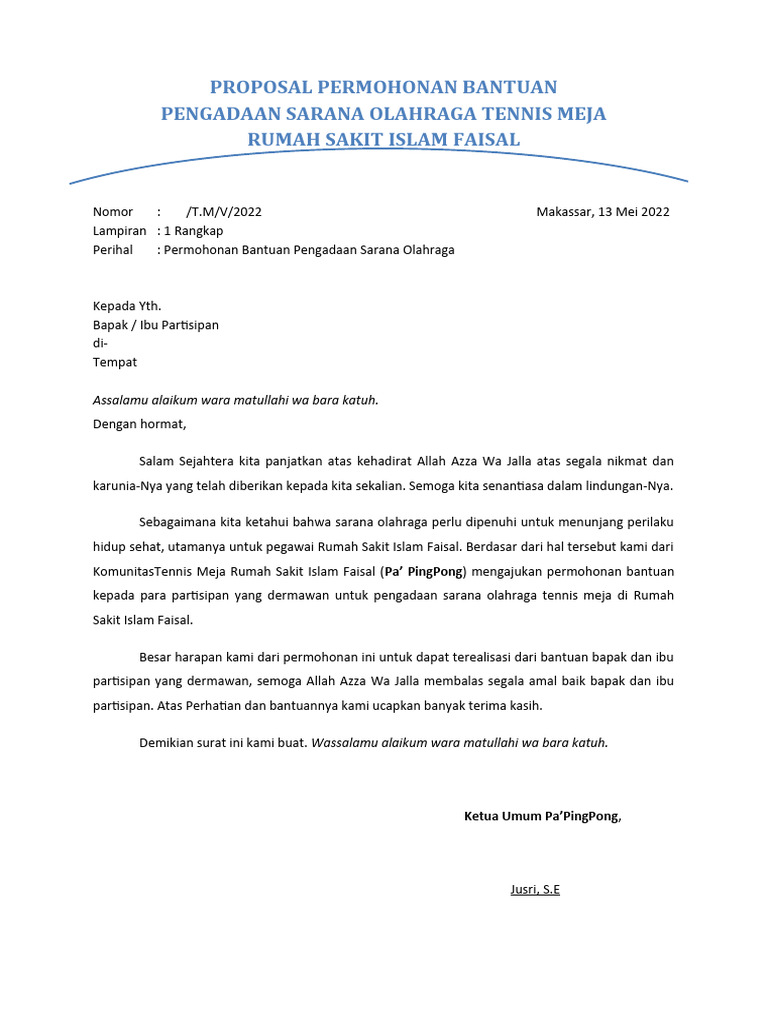Proposal Pengadaan Sarana Tenis Meja | PDF | Olahraga & Rekreasi | Gaya ...