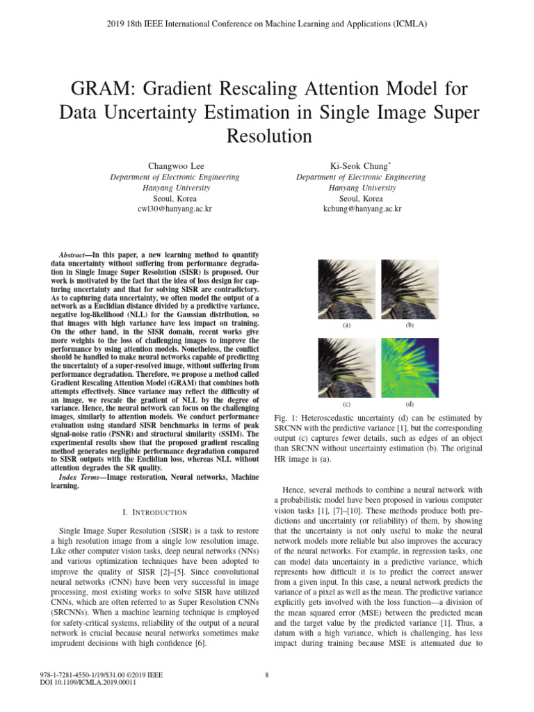 GRAM Gradient Rescaling Attention Model For Data Uncertainty Estimation in Single Image Super ...