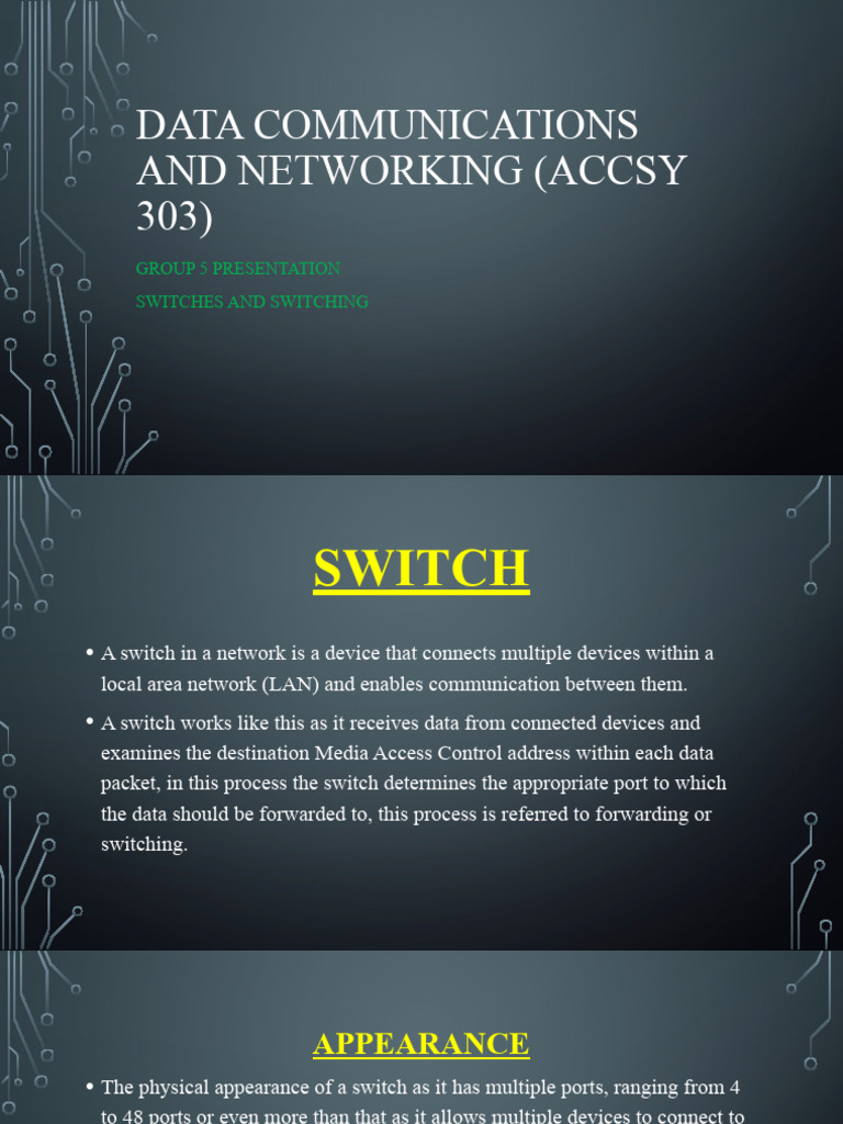 Data Presentation 2 | Download Free PDF | Network Switch | Computer Network