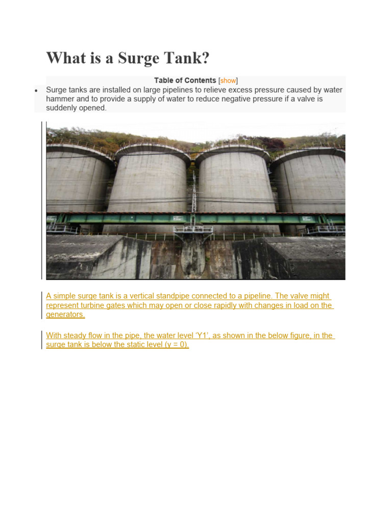 What Is A Surge Tank | PDF | Fluid Mechanics | Mechanical Engineering