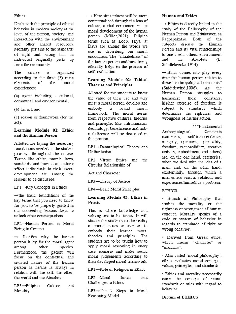 Ethics (Reviewer) | PDF | Morality | Reason