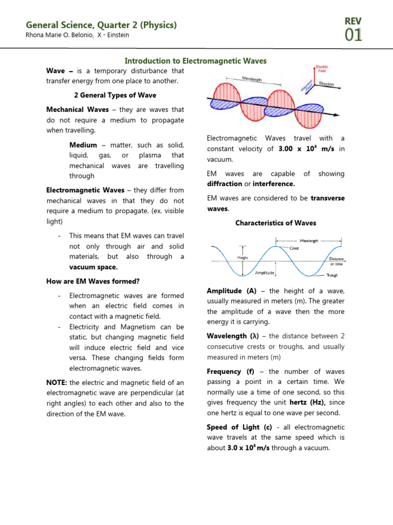 Q2 Science Reviewer 1 | PDF | Electromagnetic Radiation | Waves