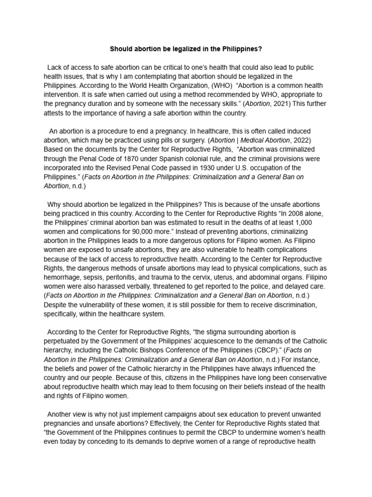 Position Paper | Download Free PDF | Abortion | Reproductive Rights