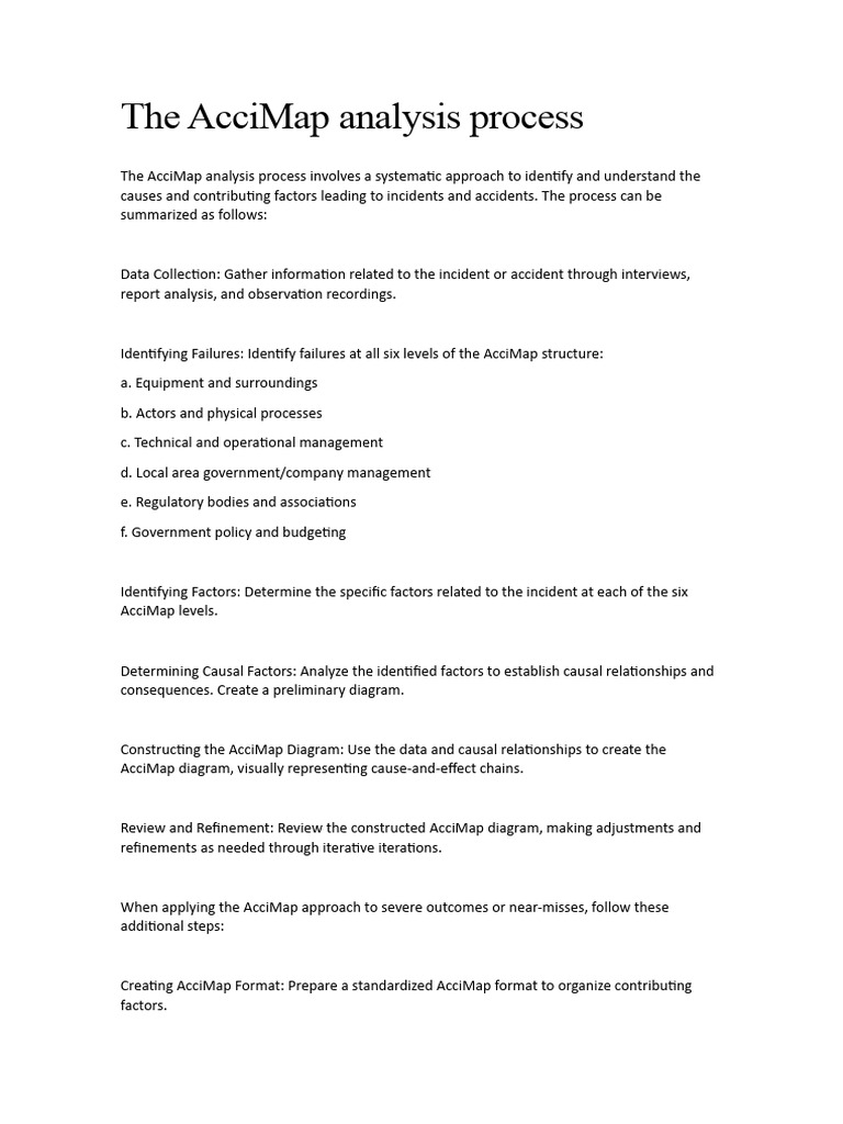 The AcciMap Analysis Process | PDF | Computers