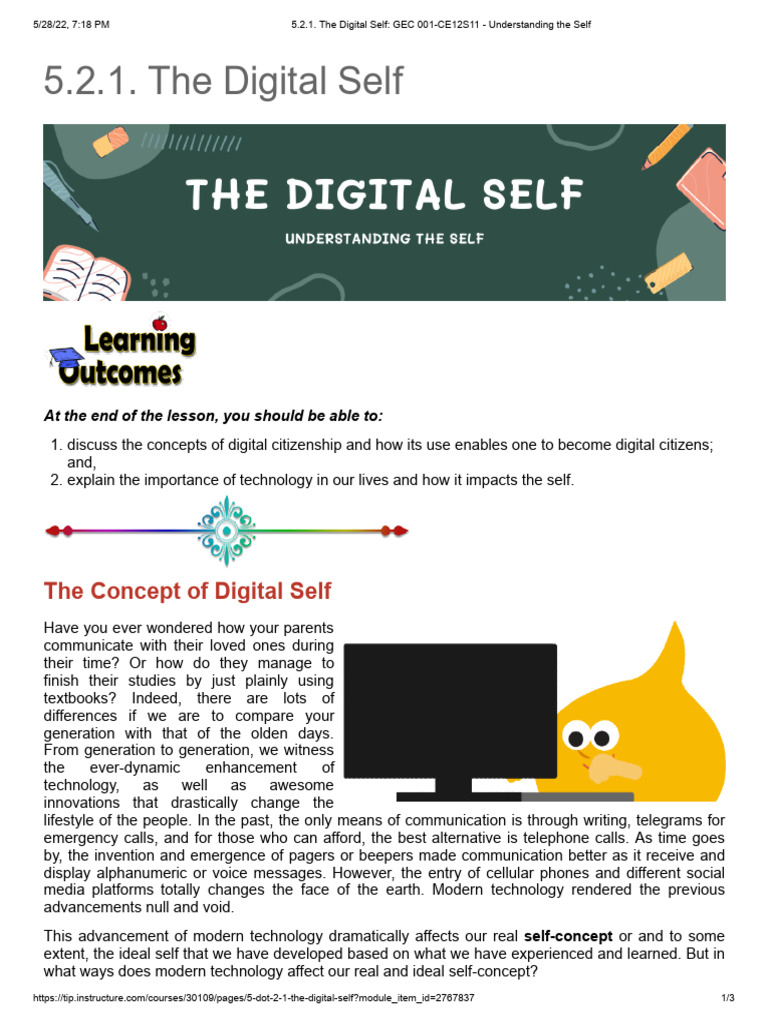 5.2.1. The Digital Self - GEC 001-CE12S11 - Understanding The Self ...