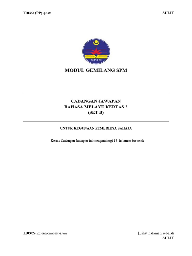 BM K2 Set B - Skema | PDF