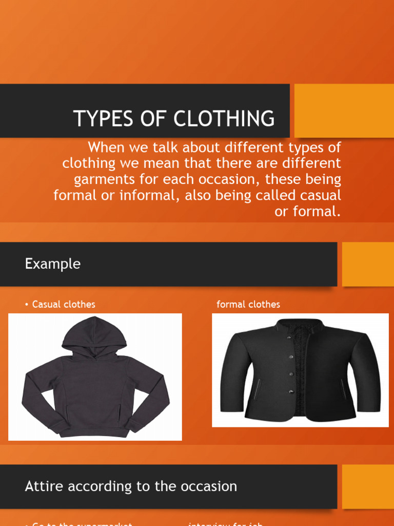 Types of Clothing | PDF
