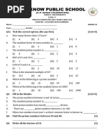 Class 5 Maths - Patterns - CBSE Worksheets | PDF