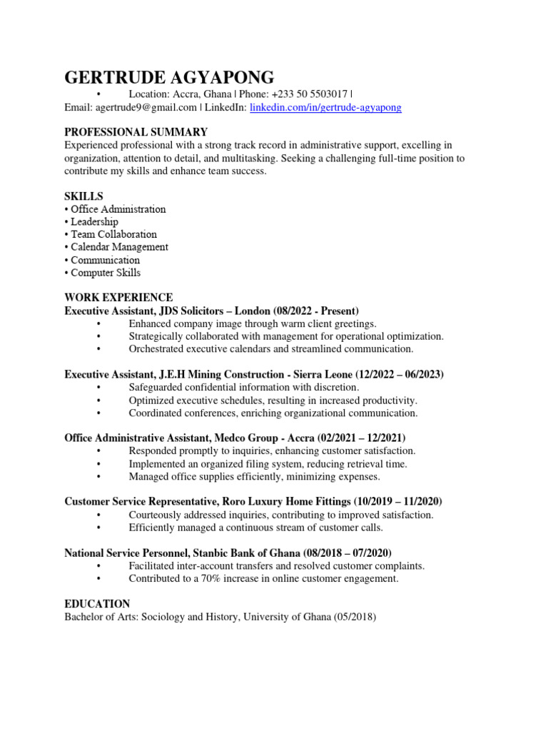 Gertrude's Resume | PDF