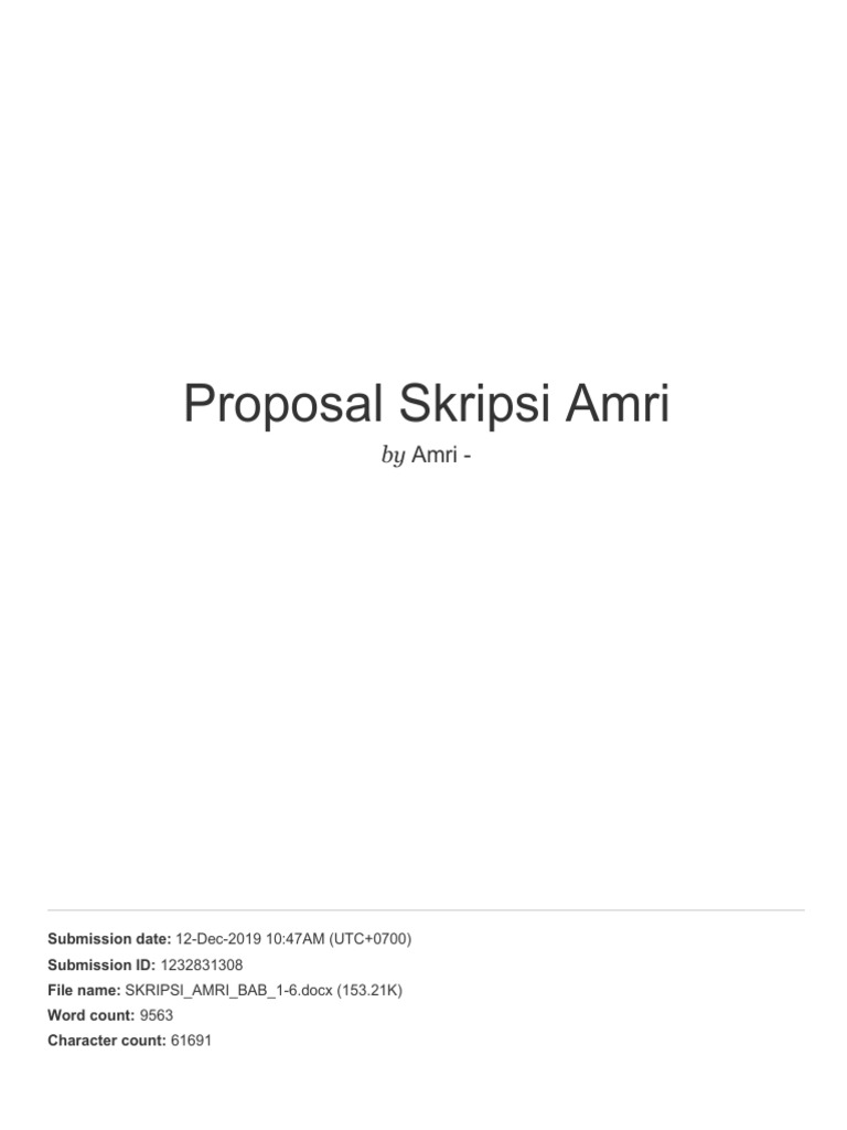 Proposal Skripsi Amri | PDF