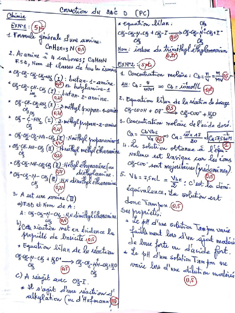 Correction Bac D 2019 PC Niger | PDF