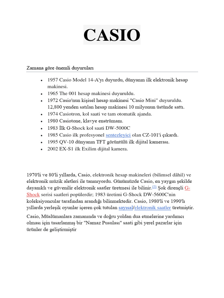 CASIO | PDF