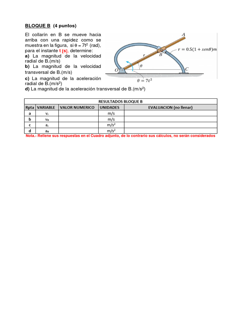 Aceleración Transversal en Movimiento B | PDF | Métodos y materiales de ...