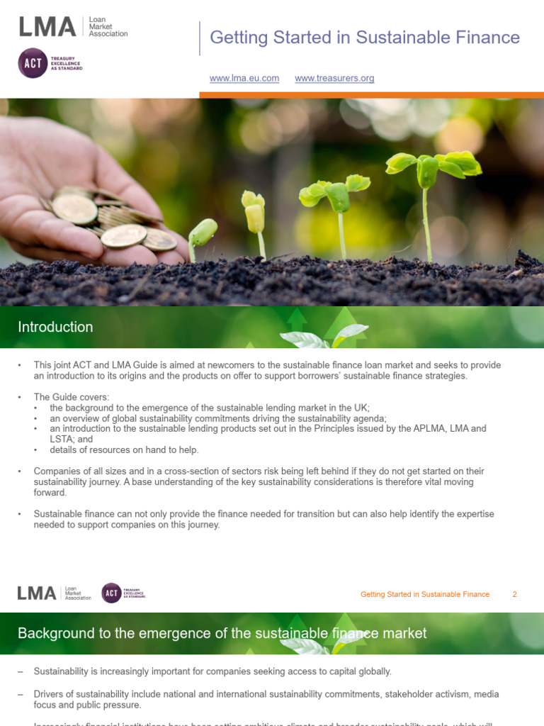 LMA__ACT_Getting_Started_in_Sustainable_Finance | PDF | Sustainability ...