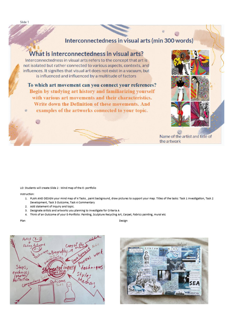 Detailed Plan of E Portfolio | PDF | Paintings | Information