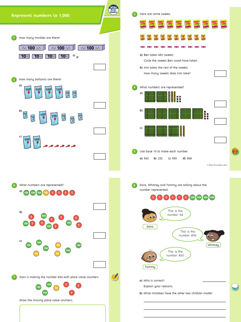 Y4 Autumn Block 1 WO1 Represent Numbers To 1000 2022 | PDF Y4 Autumn Block 1 WO1 Represent Numbers To 1000 2022 | PDF