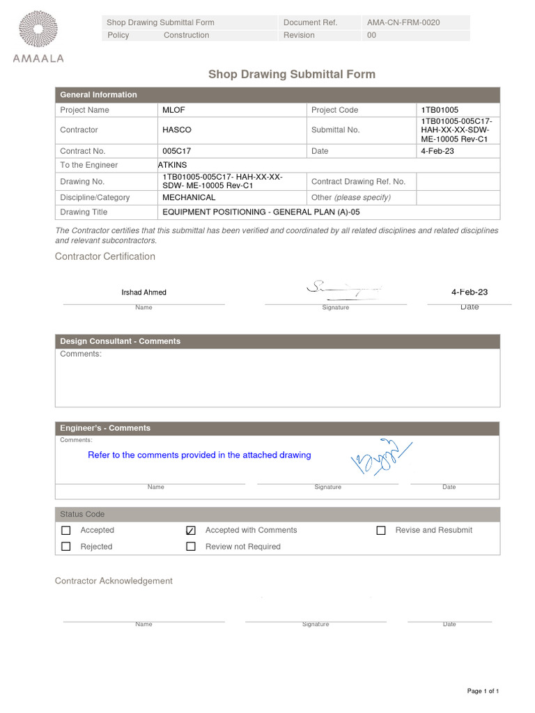 1TB01005-005C17 - Hah-Xx-Xx-Sdw-Me-10005-C1-Dwg-Equipment Positioning ...