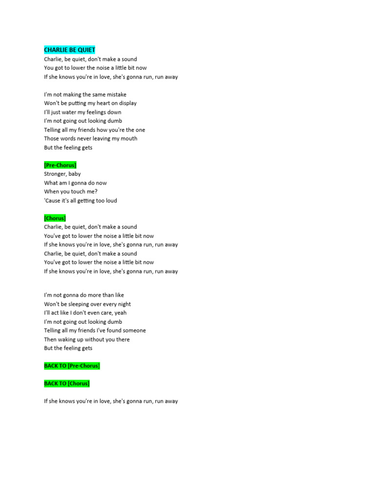 Charlie Puth Song Lyrics Compilation | PDF | Song Structure | Songs