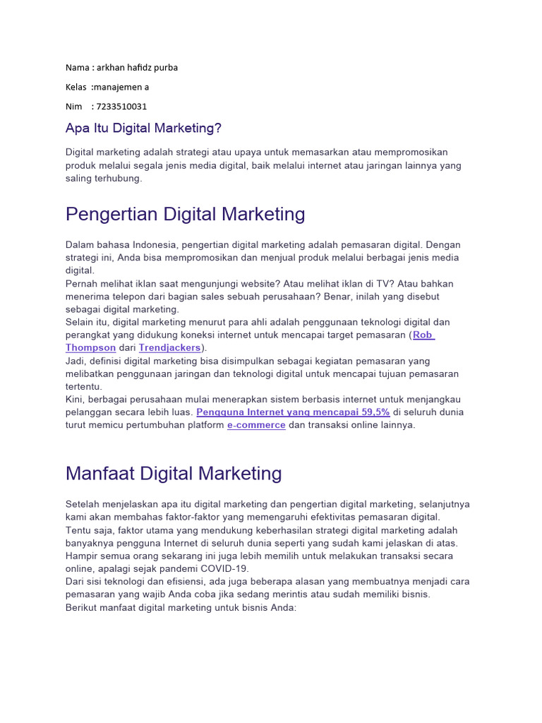 Definisi Digital Marketing | PDF