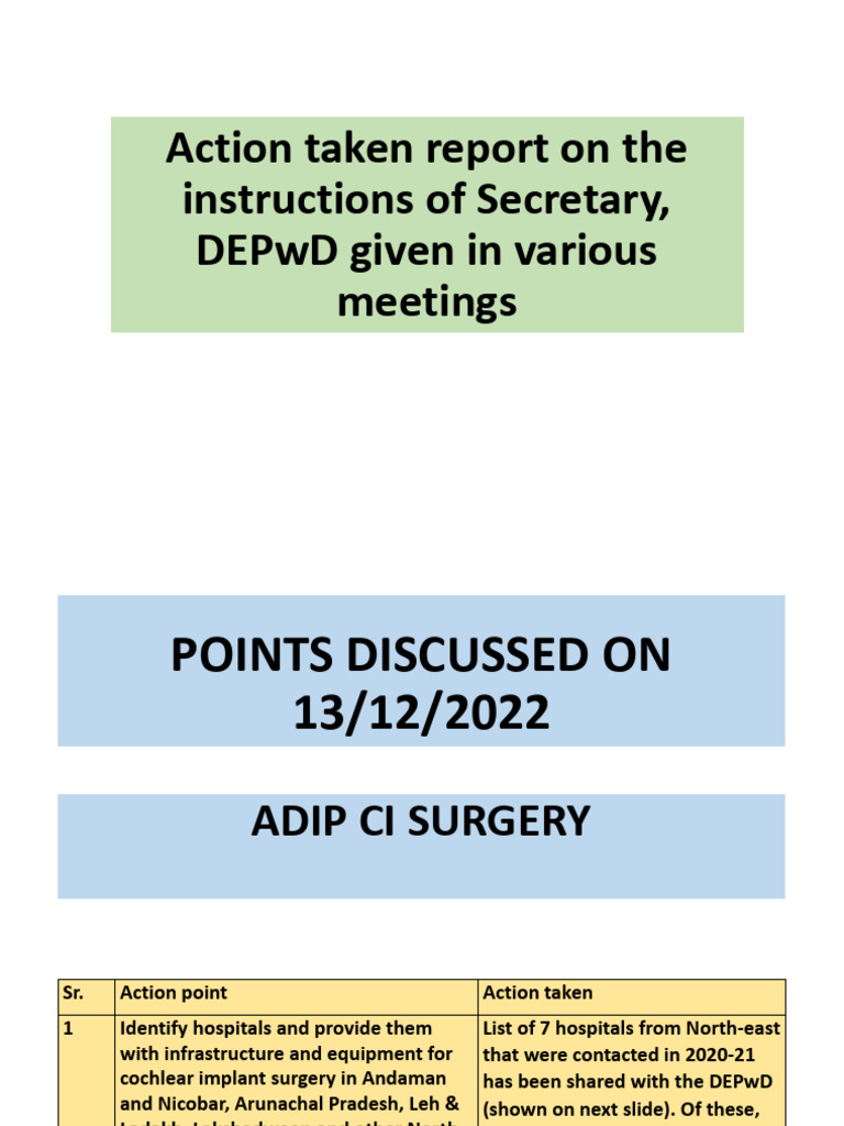 Action Taken Report | PDF | Surgery | Physical Therapy