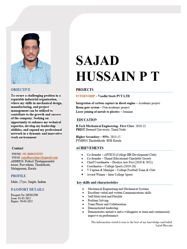 Sajad Hussain - CV | PDF