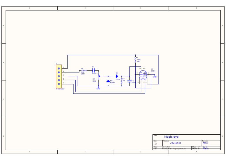 EM84 Magic Eye Tube Circuit Design | PDF