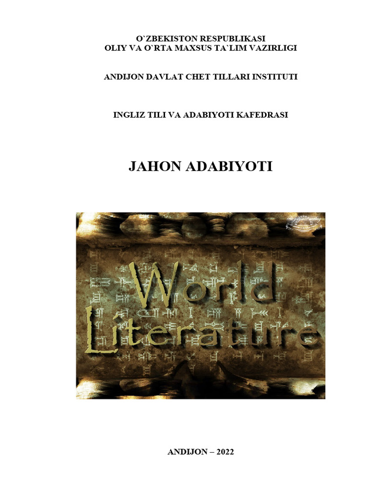 Umk Jahon Adabiyoti | PDF | Renaissance Literature | Latin Literature