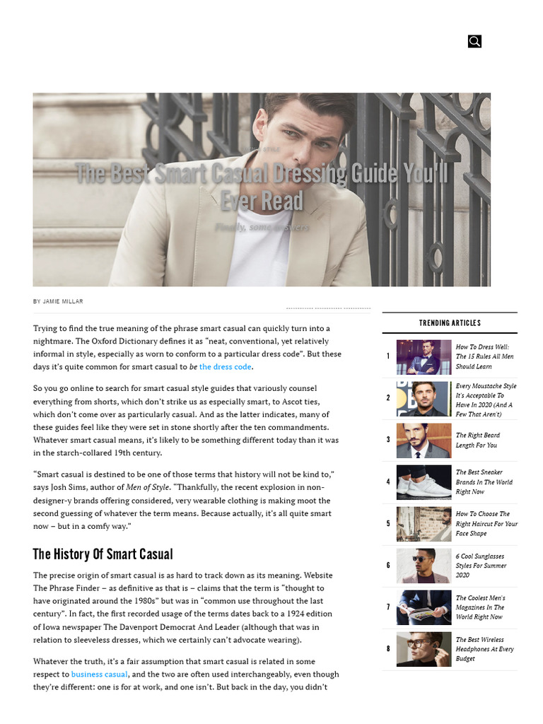 The Best Smart Casual Dressing Guide You'Ll Ever Read - FashionBeans ...