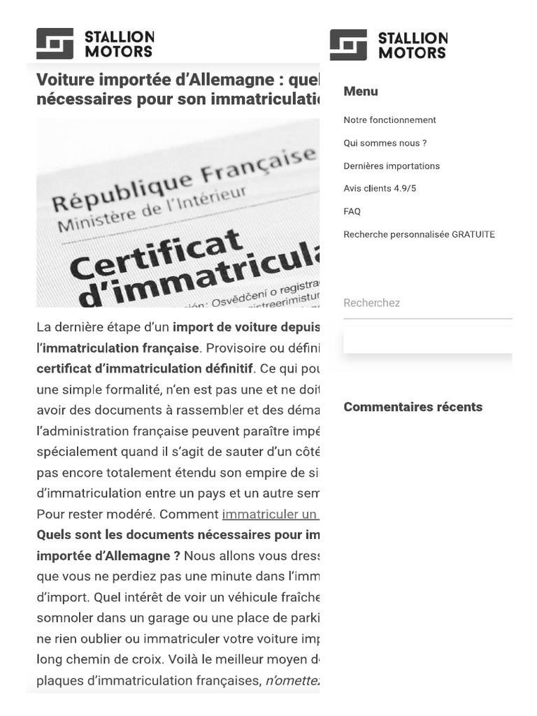 Immatriculation | PDF