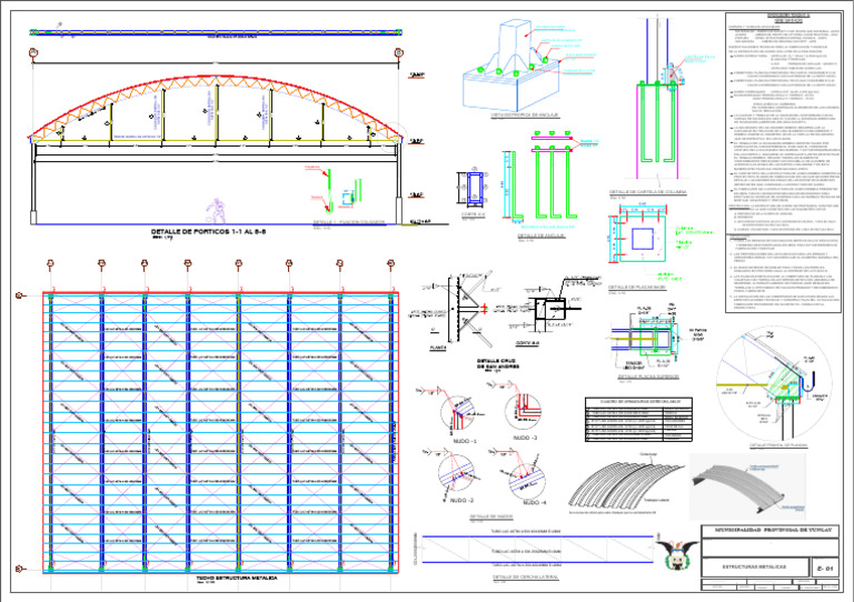 Planos Completos - Y2 - Techado Santo Domingo-E-02 | PDF | Acero | Soldadura