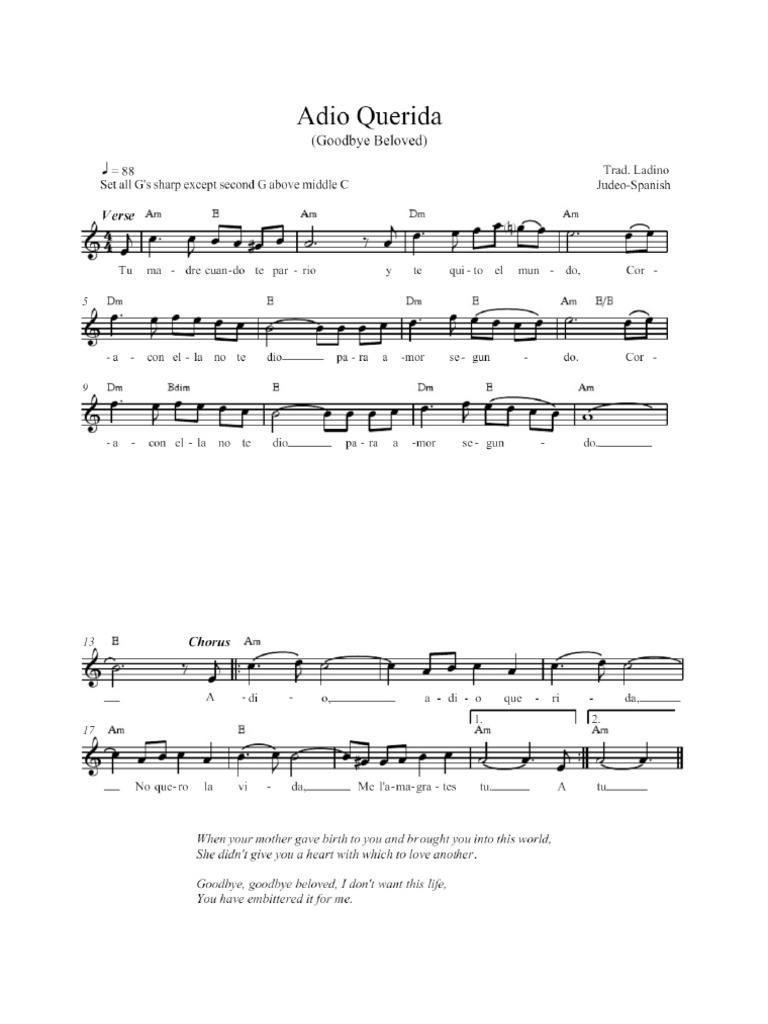 Adio Querida | PDF