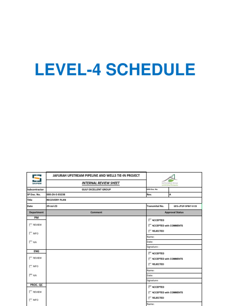 2.2.1 Level 4 Schedule & S-Curve | PDF