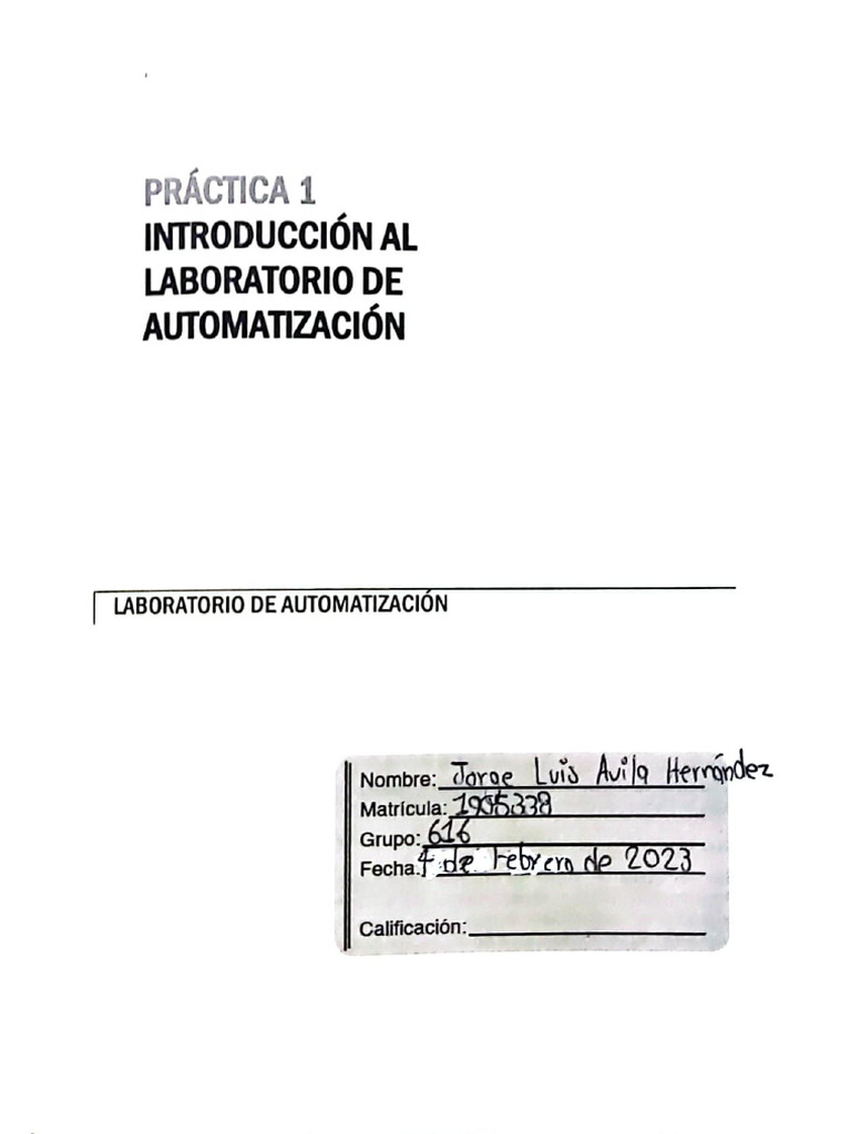 PR Ctica 1 LB Automatizaci N PDF | PDF | Automatización | Ciencias fisicas
