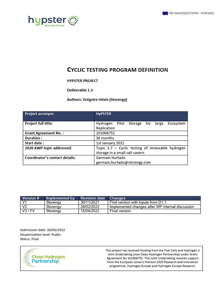 D 1.3 Cycling Testing Program Definition | PDF | Renewable Energy ...