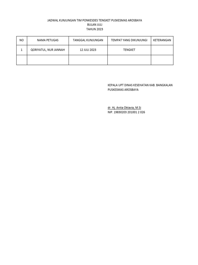 Jadwal Bulanan | PDF