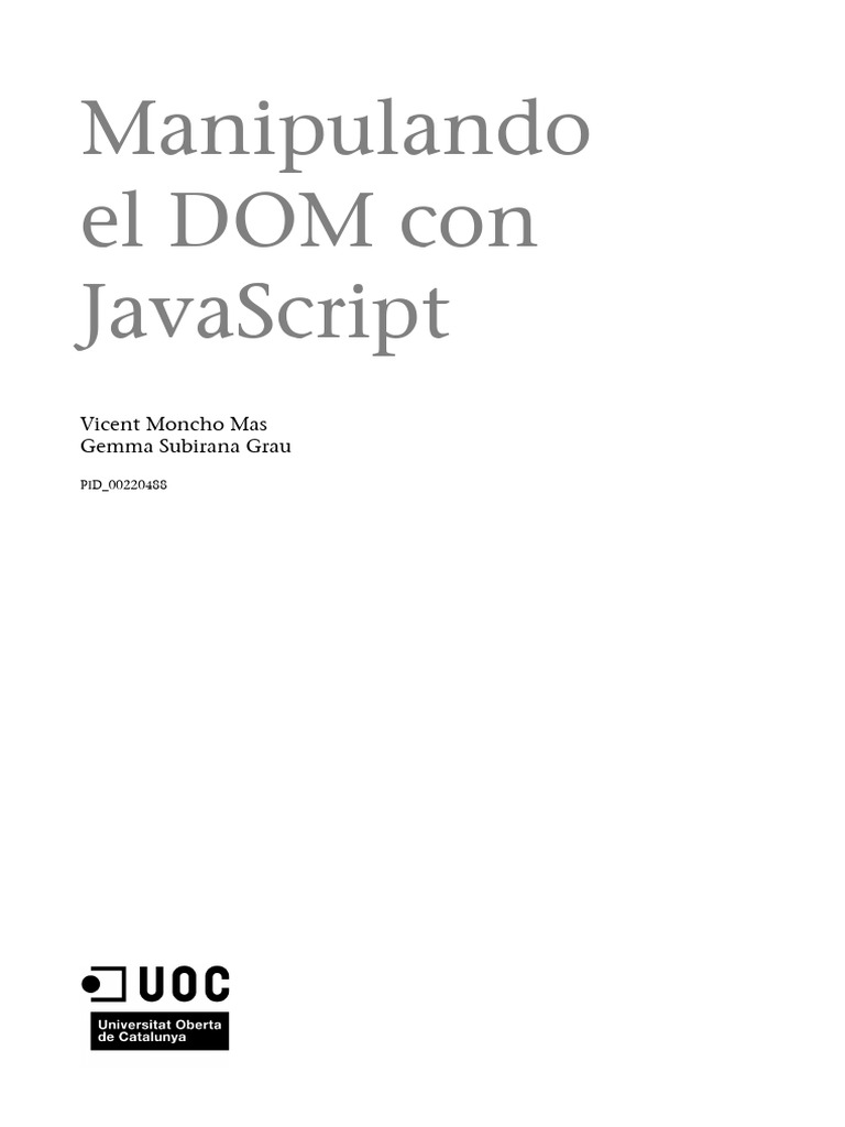 Programación Web - Módulo 5 - Manipulando El DOM Con JavaScript | PDF ... Programación Web - Módulo 5 - Manipulando El DOM Con JavaScript | PDF ...