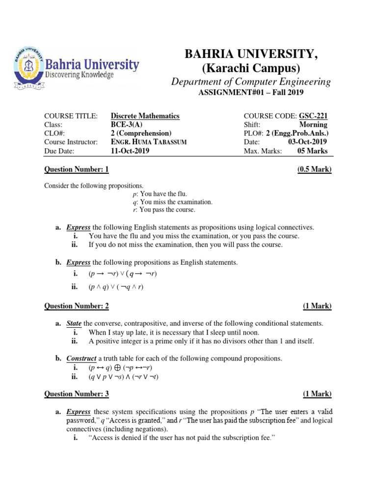 Assignment 1 | PDF | Logic | Computer Programming