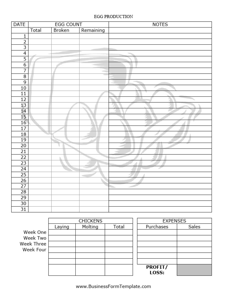 Detailed Egg Production Record | PDF