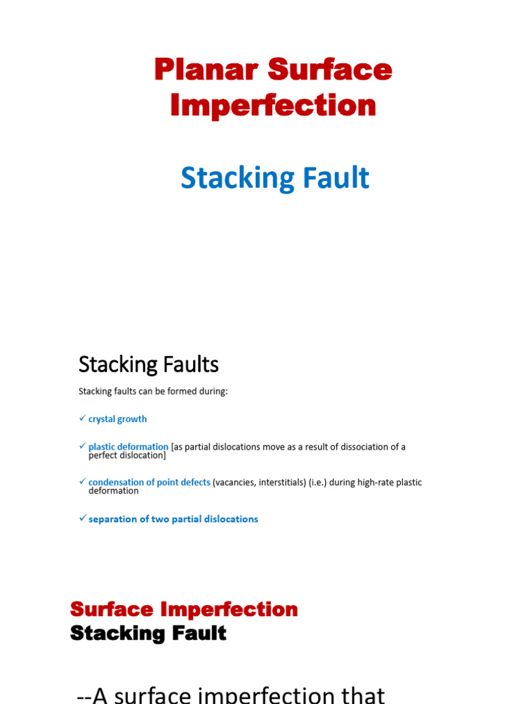 Stacking Faults Splitting of Dislocations Thompson Tetrahedran | PDF | Dislocation | Materials ...