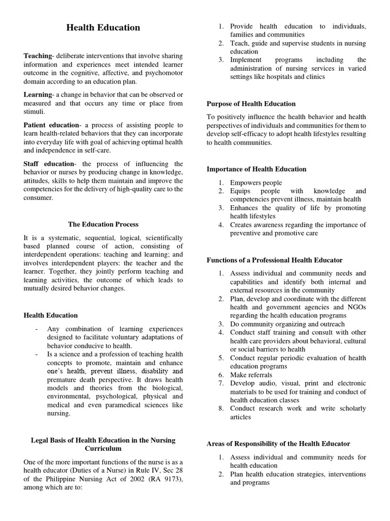 Health Education | PDF | Learning | Classical Conditioning