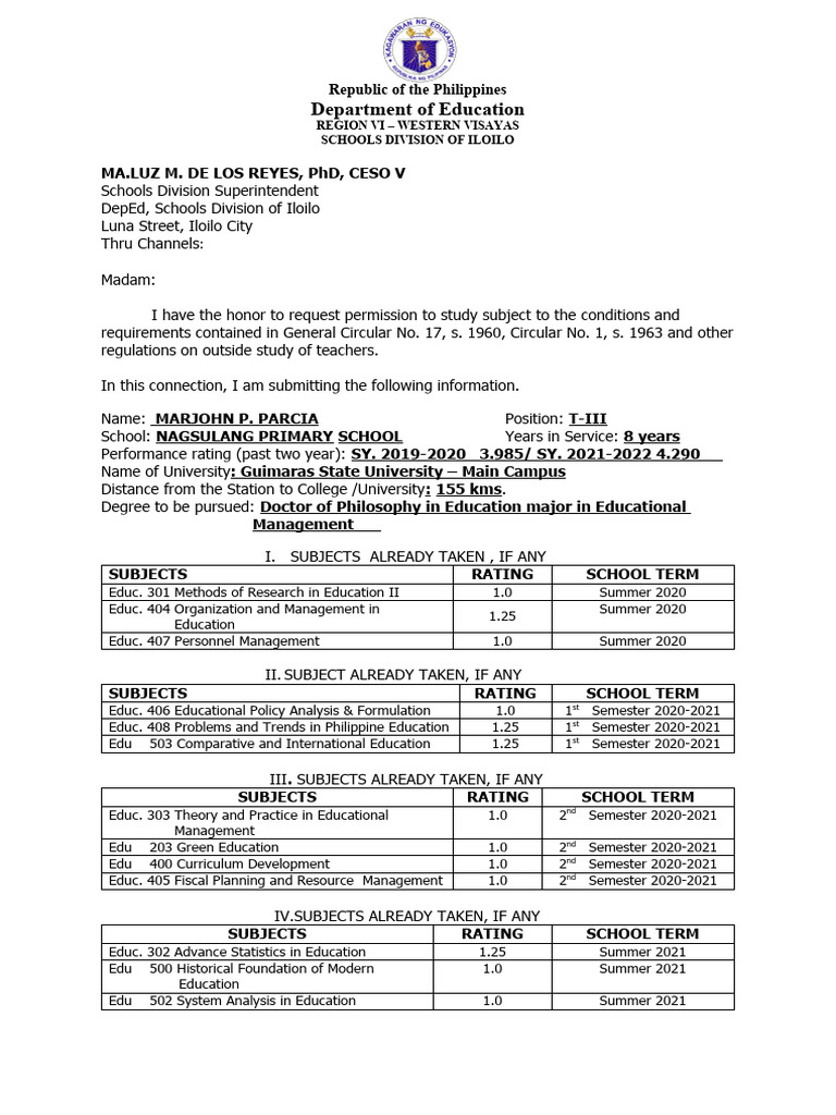 Permit-To-Study Marj | PDF | Doctor Of Philosophy