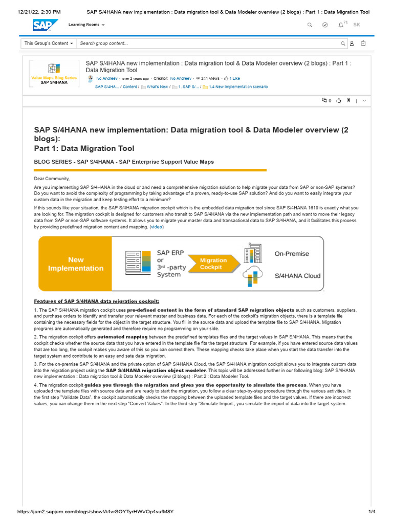 SAP S - 4HANA New Implementation - Data Migration Tool & Data Modeler ...