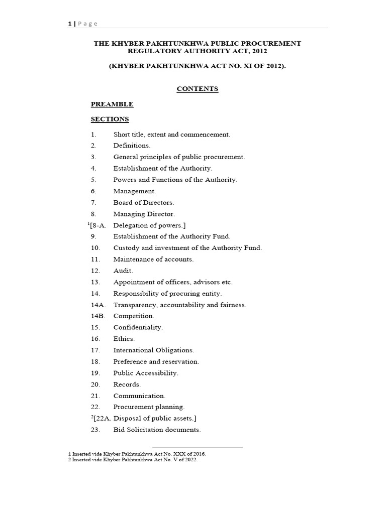 Kppra Act, 2012 | PDF | Procurement | Audit